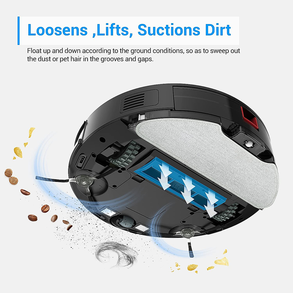 Lefant Robot Vacuum and Mop, Robotic Vacuum Cleaner with 3200Pa Suction, Smart Navigation, 150 Mins Runtime, Works with Alexa and Google Assistant, Self-Charging, Ideal for Pet Hair,Floor,Carpet（U180）