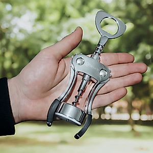 WineOp Professional Winged Wine Bottle Opener Corkscrew Beer Bottle Opener | Premium Wing Wine Opener Cork Screw for Home Kitchen Restaurant Bar Waiters Bartenders Multifunctional Easy Use Cork Opener