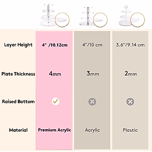 SOQKEEN 4 Tier Acrylic Cupcake Stands for Dessert Table Cupcake Tower for Wedding Birthday Afternoon Tea Theme Party Decoration