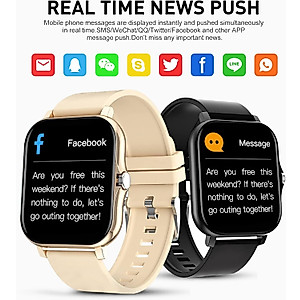 DOVIICO Smart Watch, Upgraded Fitness Full Touch Screen Smart Watch for iOS/Android Phones with Real Time Heart Rate Monitor, Blood Pressure/Oxygen Tracker with Smart Watches for Women Men