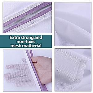 Set of 4 Reusable Wash Bags with Premium Zipper Lock by Nilu, Laundry Mesh Bags for Delicates, Lingerie, Clothes, Jeans, Socks, Blouse, Bra, Hosiery, Travel Organization Bag