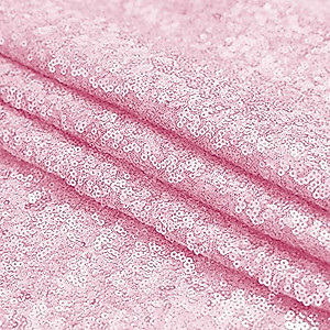 Sugargirl Pink Sequin Backdrop Curtain 2 Panels 2FTx8FT Glitter Pink Background Drapes Sparkle Photography Backdrop for Party Wedding Birthday Wall Decoration