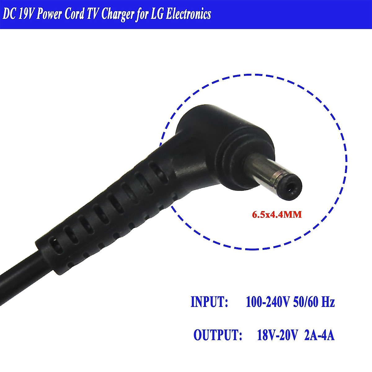TYZEST 19V Ac Adapter for LG Electronics 19'' 20'' 22'' 23'' 24'' 27'' LED LCD Monitor LED LCD HDTV Widescreen Flatron IPS236V IPS236-PN E2750VR-SN Replacement Power Supply Charger Cord 9.84 FT