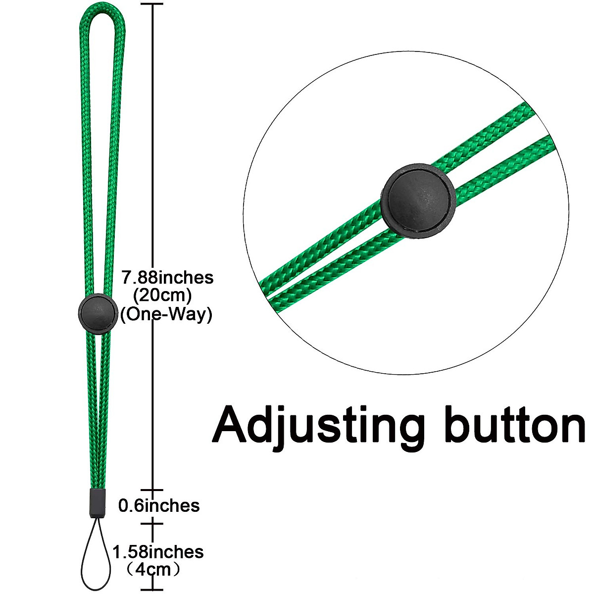 YOUOWO Wrist Lanyard Adjustable length small Strap 12 Pcs Wrist Short Lanyard for Keys Phone Cases Lanyard Keychain USB pink,green,blue,orange,purple,black