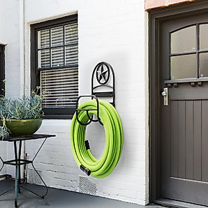 GOFORWILD Garden Hose Holder, Decorative Hose Butler Sturdy Water Hose Rack, Durable Wall Hose Hanger, Holds 125-Feet of 5/8-Inch Hose, Hose Reel, Made of Gauge Steel