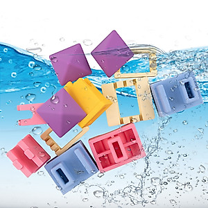 CHIN FAI Silicone Stacking Blocks, 12 PCS Baby Soft Castle Building Blocks - Montessori Kids Stacking & Nesting Toys for Babies 6 Months and up (Purple)