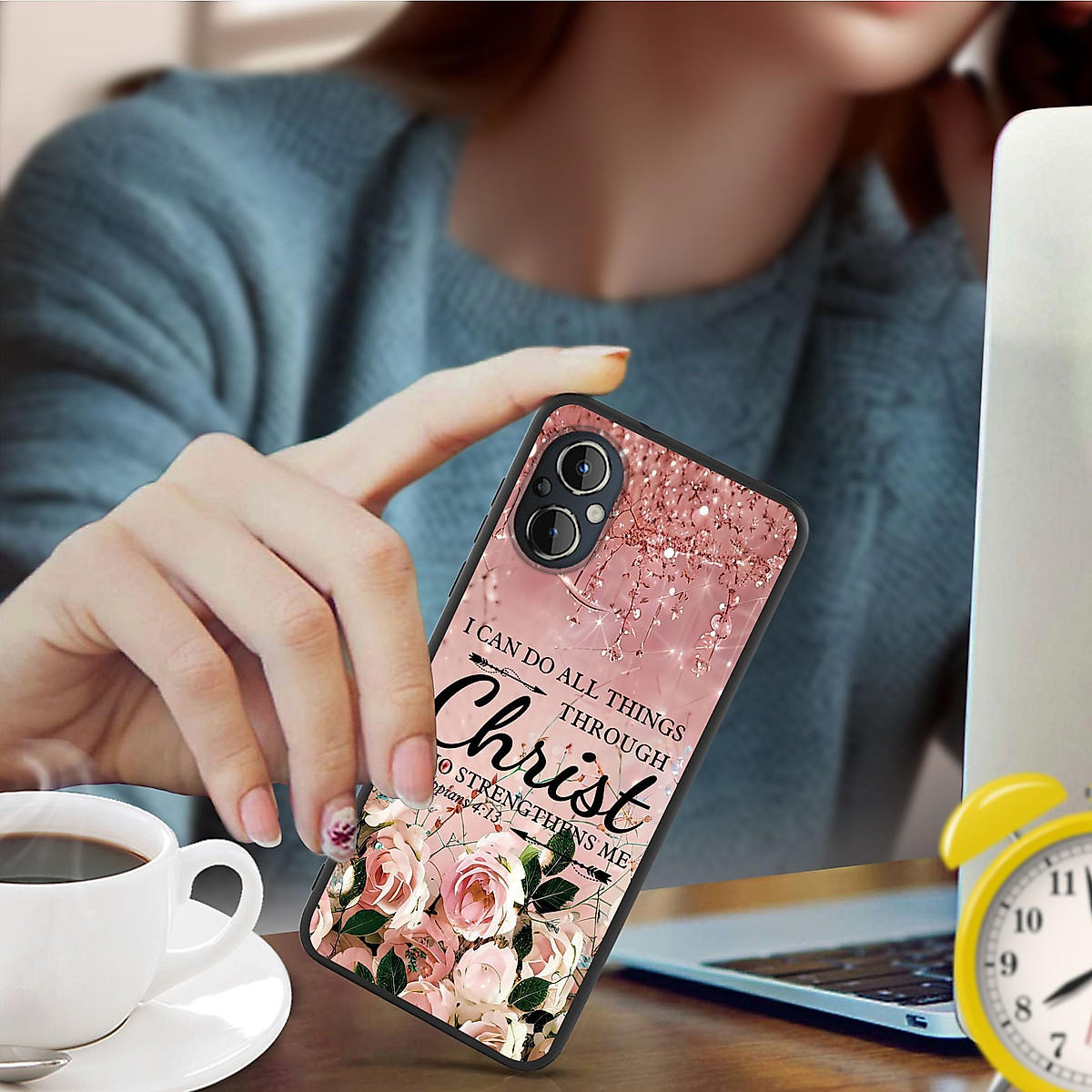 RYUITHDJP for Oneplus Nord N20 5g Phone Case 6.43" Christian Bling Design, Phone Case for Oneplus Nord N20 Case TPU Stylish Protective Cover
