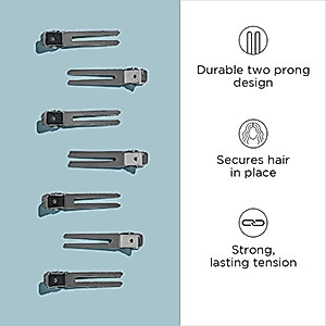 Diane Double Prong Hair Clips for Women, Girls For Holding Rollers or Hair 1.75 Inches Long Silver D17, 80 Count (Pack of 1)