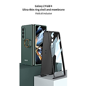 BAILI Samsung Z Fold 4 Case with Ring,Ultra -Thin Z Fold 4 Case,Galaxy Z Flip 4 Case,Military Grade Drop Protective Case,(Ring,Silver)