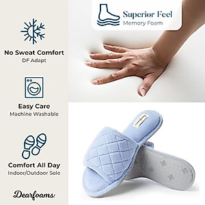 Dearfoams Women's Beatrice Side Gore Slide Slipper, Iceberg, X-Large