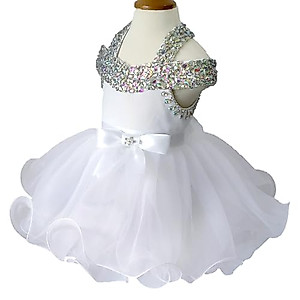 Jenniferwu G081D Infant Toddler Baby Newborn Little Girl's Pageant Party Birthday Dress White Size 3T
