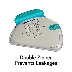 Nanobébé 100 Breastmilk Storage Bags Refill Pack – Fast, Even Thawing & Warming – Breastfeeding Supplies Lay Flat to Save Space & Track Pumping – Breastmilk Bags for Freezer or Fridge