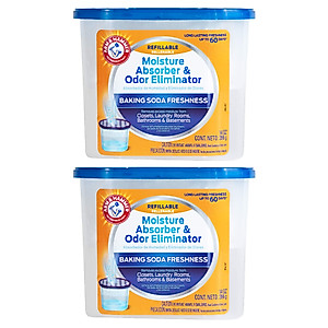Arm & Hammer AH Refillable Tub 2 Amazon Moisture Absorber, 14 oz (2 Pack), White,Blue, 28 Oz