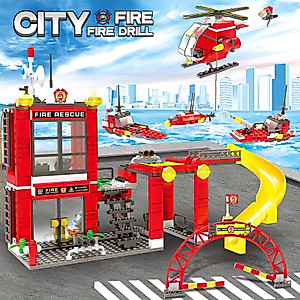 Liberty Imports STEM Building Blocks Sets, Compatible Model Building Toys Gift for Boys Age 6-12 (Fire Rescue)