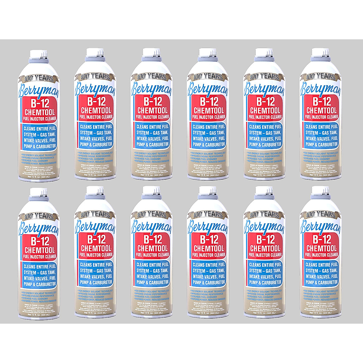 Berryman (0116-12PK) B-12 Chemtool Carburetor/Fuel Treatment and Injector Cleaner - 15 oz., (Pack of 12)