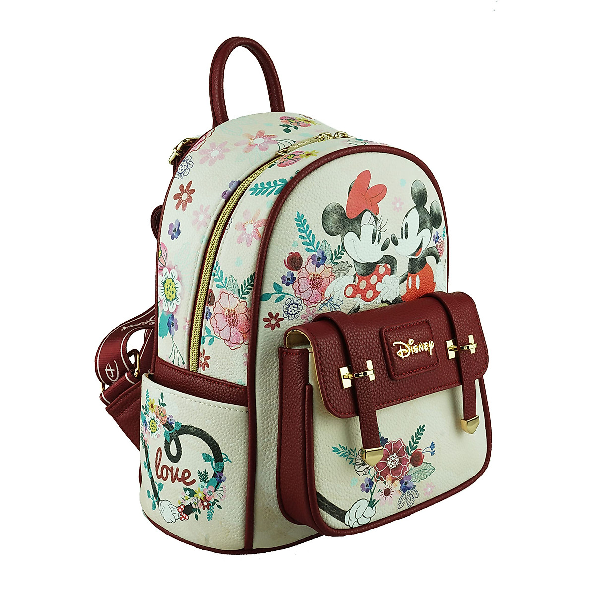 Wondapop Disney Mickey and Minnie Mouse 11" Vegan Leather Fashion Mini Backpack