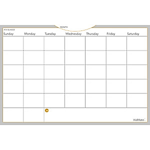 AT-A-GLANCE AW602028 WallMates Self-Adhesive Dry Erase Monthly Planning Surface, 36 x 24 , Gray/White/Orange