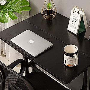 SIDUCAL Mobile Standing Desk, Rolling Standing Desk Laptop Cart on Wheels, Adjustable Table Computer Workstation Home Office for Stand Up, Black