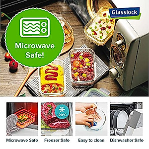 Rectangular Handy Tempered Glass Food Container 2500ml - Glasslock Airtight Anti Spill RP602