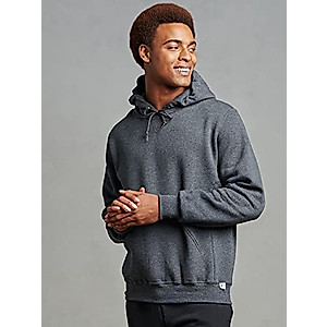 Russell Athletic Men's Dri-Power Pullover Fleece Hoodie, Black Heather, Medium