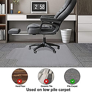 New Chair Mat for Carpeted Floor Low Pile Office and Home Use Thick and Sturdy Transparent Desk Chair mat for Carpets Size 36" X 48" with Lip