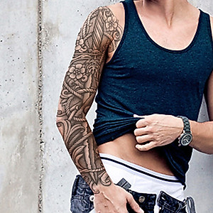 DaLin Extra Large Temporary Tattoos Full Arm and Half Arm Tattoo Sleeves for Men Women 20 Sheets