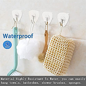 DSSPORT 20Pack Triangular Self Adhesive Hooks, Wall Hooks for Hanging Heavy Duty Self Stick Hooks Kitchen Bathroom Window Ceiling Waterproof and Oilproof Reusable Seamless Hooks