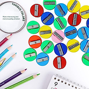 Yexpress 144 Pcs Bulk Round Pencil Sharpeners, Colorful Plastic Manual Sharpeners for Office School Supplies and Gifts (Multicolor)