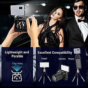 simorr P96L RGB Video Light Portable LED Camera Light Panel with Mini Tripod/Cold Shoe Adapter, Photography Lighting for Vlogging/Videography/Live Streaming 2500K-8000K -3861