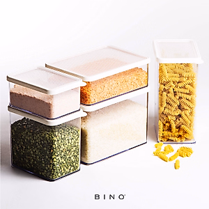 BINO Airtight Food Storage Containers with Lids, 0.9 Qt/820mL, White - Airtight Container Kitchen Storage Containers for Pantry Containers for Organizing Airtight Storage Containers