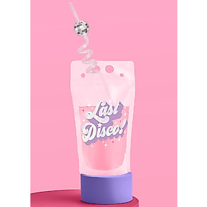 xo, Fetti Bachelorette Party Last Disco Drink Pouches - 15 count | Disco Bach Party Drinkware, Groovy Bridal Shower Party Cups, Bridesmaid Favor, Bride to Be Gift, 70's Dancing Queen Supplies