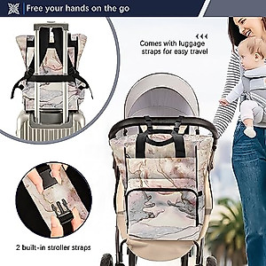 xigua Marble Ink Texture Diaper Bag Backpack Multi Function Baby Changing Bags Waterproof Large Capacity Travel Back Pack for Mom Dad