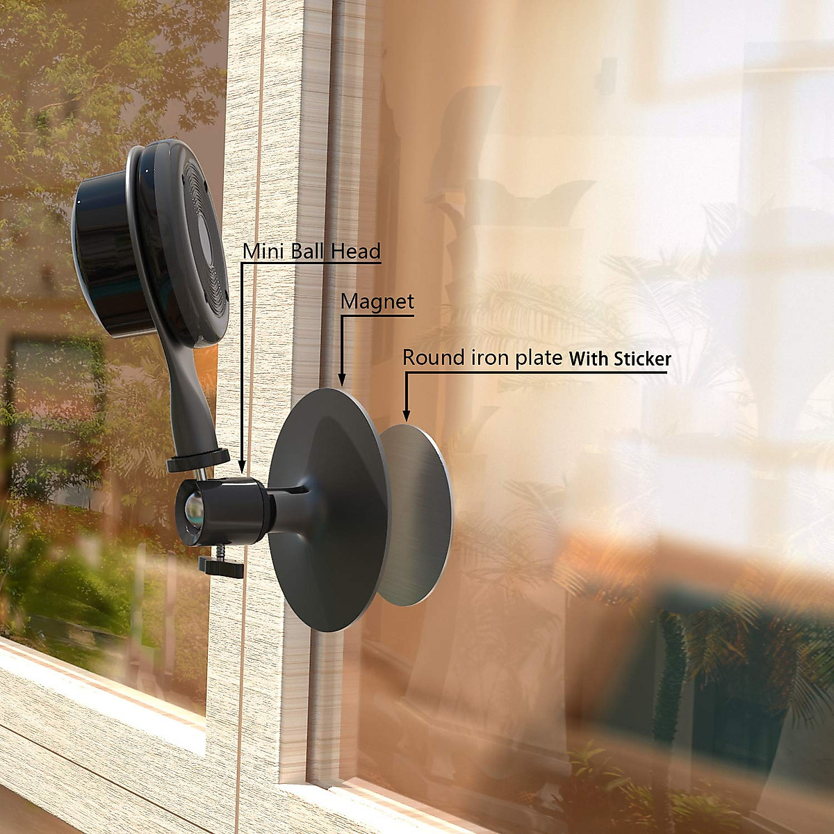 ABOOM (2 Pack) 360 Degree Adjustable Wall Mount Bracket Kit Compatible with Google Nest Cam ，Hole-Free Installation, NOT Included Google Nest Cam