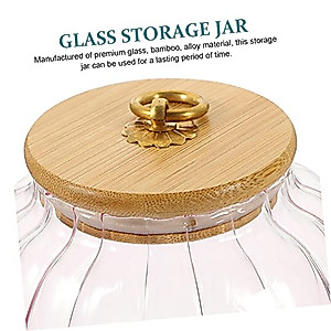 SHOWERORO Glass Storage Jar Tea Kettle Glass Clear Container Candy Jars with Lids Galss Canister Dry Fruit Container Coffee Bean Storage Food Jar Household Dried Food Jar Glass Candy Jar Jam