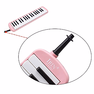 32 Key Melodica Instrument with Mouthpiece Air Piano Keyboard (Pink)