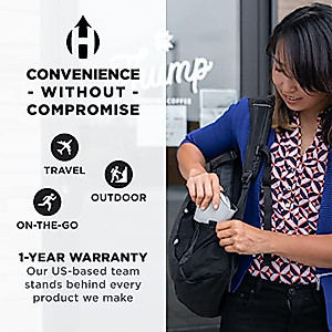 HYDAWAY Collapsible Drink Tumbler | Portable, Insulated, Hot & Cold Drink Cup for Coffee, Tea, Smoothies, Beer, Cocktails, Travel, Commuting, Camping, Events | 16oz Capacity (Jet Black)