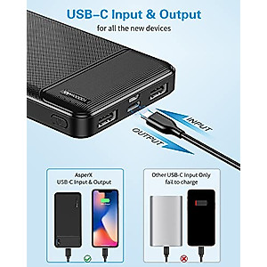 AsperX 2-Pack 10000mAh USB C Output Portable Charger Power Bank Fast Charging, Portable Phone Charger External Battery Pack for iPhone, Samsung, Huawei, and More[2023 Upgrade]