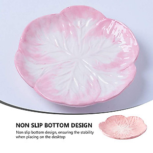 Hemoton Ceramic Cabbage Plate Cartoon Appetizer Plate Fruit Plate Salad Plate Bowl Dish Platter for Fruit Dessert Snack Salad 19cm Pink