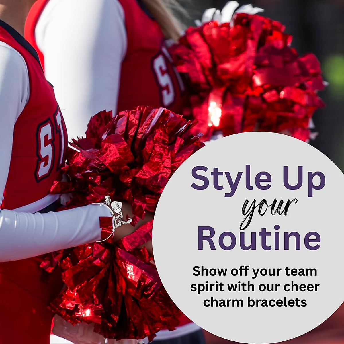 Infinity Collection - Cheer Bracelet - Adjustable Charm Bangle, Cheer Jewelry, Gift for Cheerleaders & Coaches, Non-Tarnish, Premium Quality