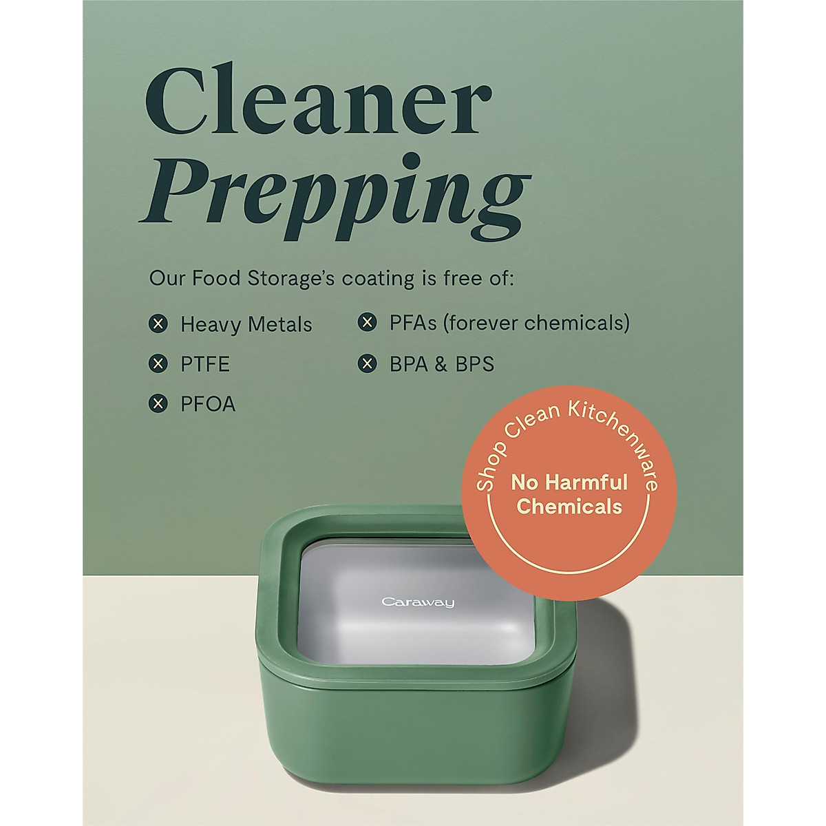 Caraway 2pc Glass Food Storage Set - 4.4 Cup Food Containers (2) - Ceramic Coated - Non Toxic, Non Stick Lunch with Lids - Dishwasher, Oven, & Microwave Safe - Navy