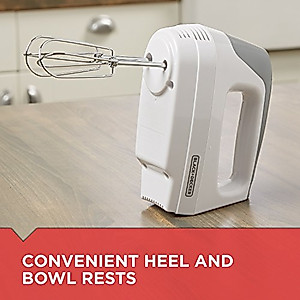 BLACK+DECKER Lightweight Hand Mixer, White, MX1500W