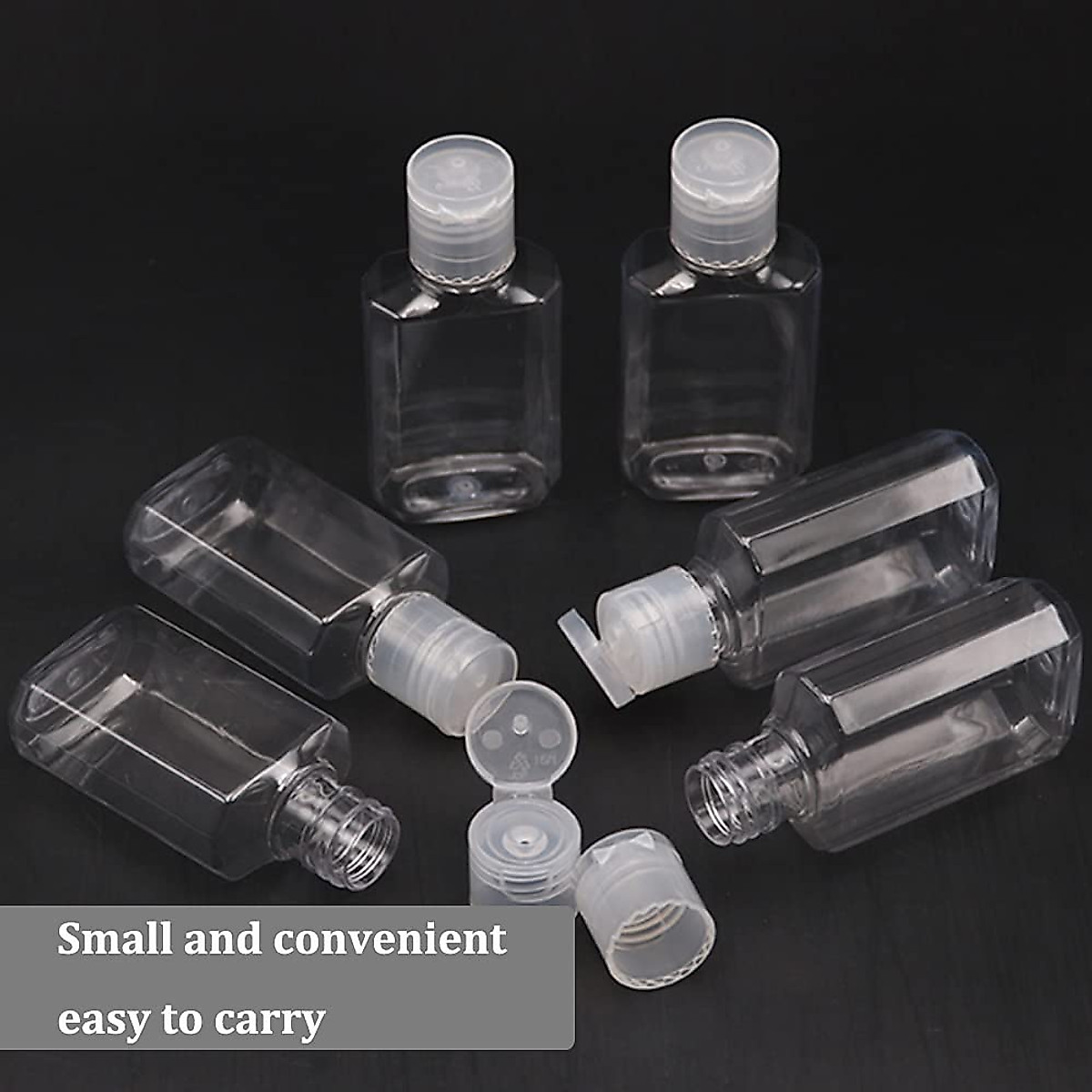 Jnnzzggu 40 Pack 2 Oz Plastic Refillable Bottles with Flip Cap,Clear Empty Hand Sanitizer Bottles,Portable Reusable Containers with Lids for Shampoo,Body Soap,Toner and Lotion