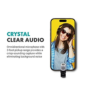 Movo External USB-C Microphone for iPhone 15 - Mic for iPhone 15, USB-C Devices - Portable Condenser Shotgun Mic for Video Recording, Voiceover, Interview, Travel, Vlogging, YouTube