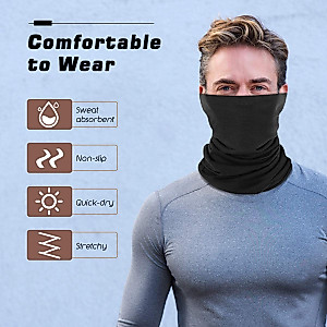 MoKo Neck Gaiter Face Mask Women Men 4 Pack, Bandana Headband Scarf Neck Gaiter, UV/Dust Protection Reusable Washable Stretchy Breathable Balaclava for Outdoor Cycling Motorbike