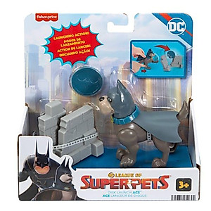 Fisher-Price DC League of Super-Pets Disk Launch Ace, Figure Set with Dog Character and Accessories for Preschool Pretend Play Ages 3 Years and up