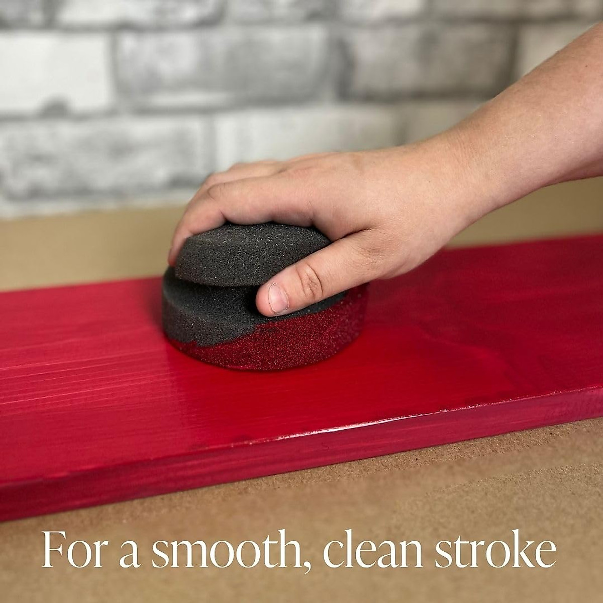 Chalk Style Painting Sponges - Set of 3-4” Round Reusable Handheld Sponge for Smooth Furniture Paint & Top Coat Application with No Brush Strokes - Washable Multi-Use Paint Applicator