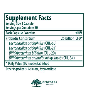 Genestra Brands HMF Intensive | Four Strains of Probiotics to Support Intestinal Health, Abdominal Comfort, and Healthy Microflora* | 30 Capsules