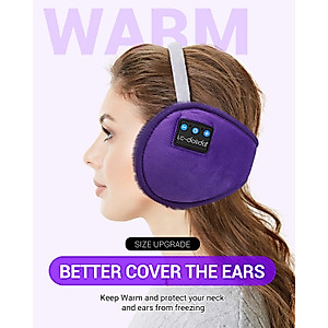 LC-dolida Bluetooth Earmuff Headphones Music Ear Muffs Winter Ear Warmers for Men Ear Muffs for Women Kids Ear Covers,Built-in HD Speakers Wireless Earmuffs for Winter Gifts Skating Skiing