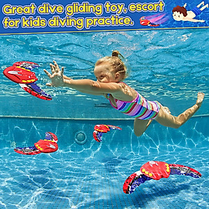Enhon 2 Pcs Torpedo Underwater Stingray Glider, Pool Diving Fish Underwater Swimming Self Propelled Pool Rocket Travels, Dive Pool Fish Submarine for Kids and Adults