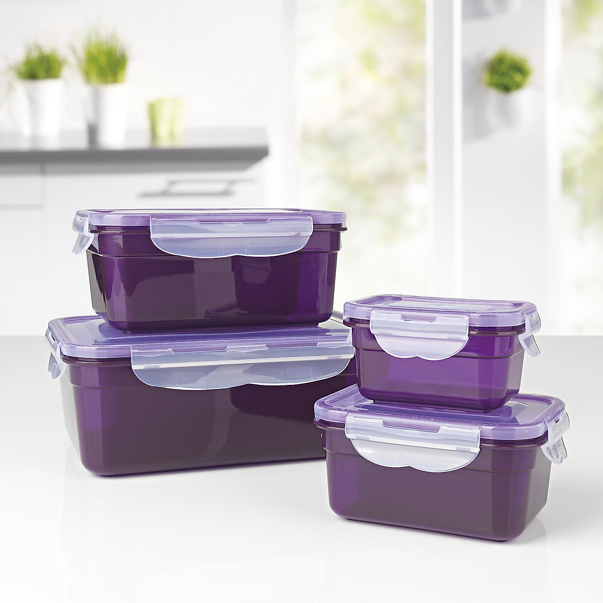GOURMETmaxx BPA-Free Food Storage Container-Set, 14 Pieces | Suitable for Dishwasher, Freezer, Microwave | Clip Lid Food Container | Air tight, liquid proofed and aroma Safe